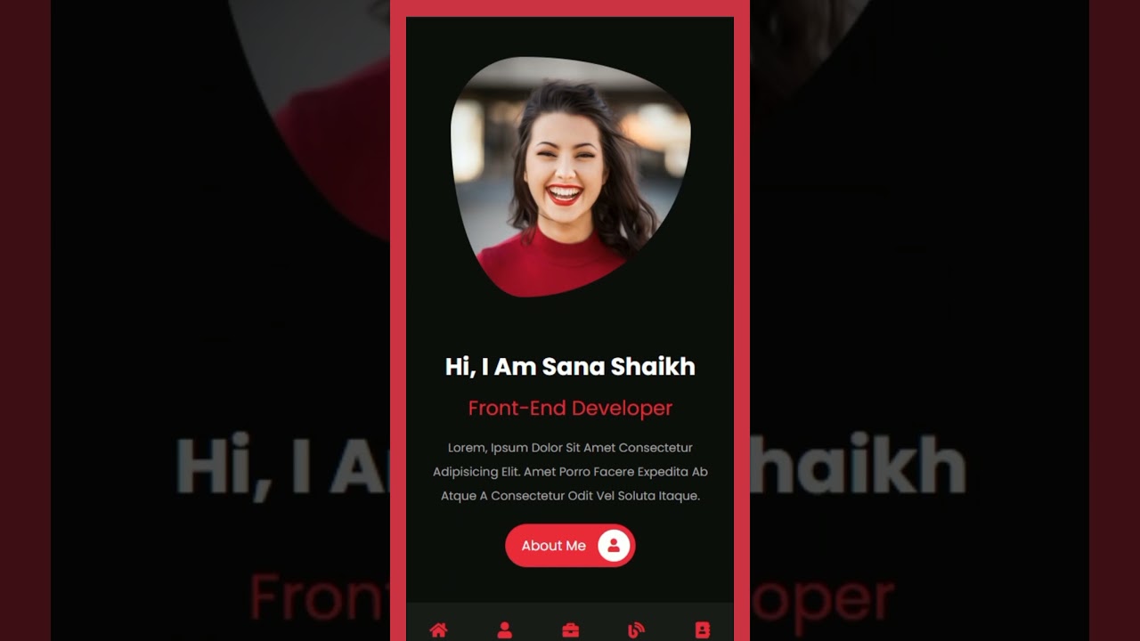 Responsive Personal Portfolio Website | #shorts