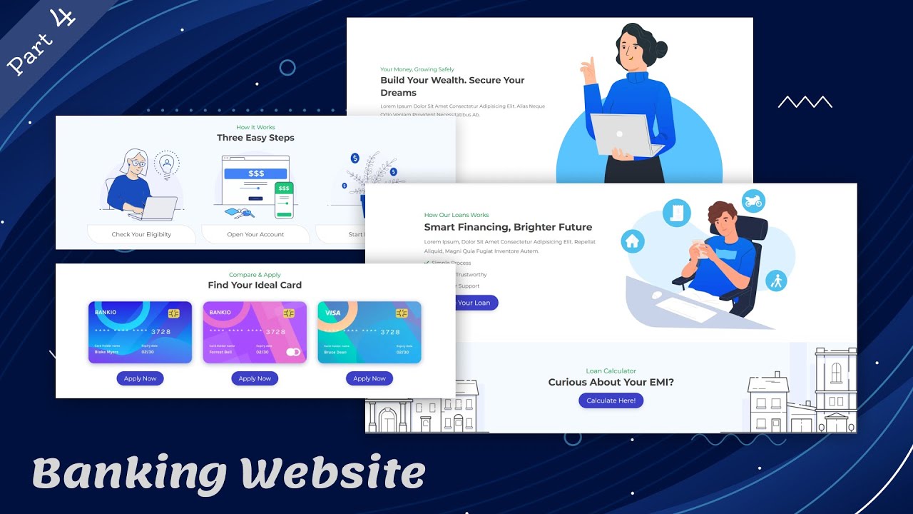 Responsive Banking Website Design Theme Using HTML/CSS/JS From Scratch - Part 4