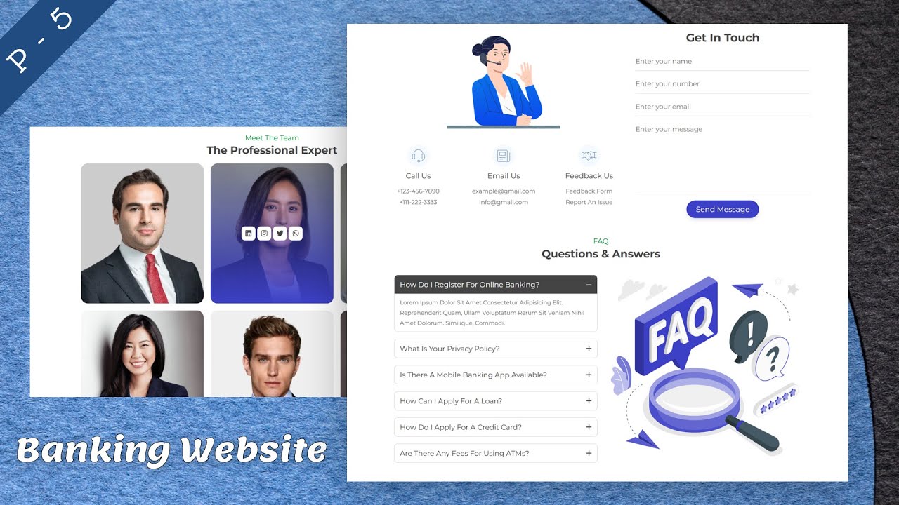 Responsive Banking Website Design Theme Using HTML/CSS/JS From Scratch - Part 5